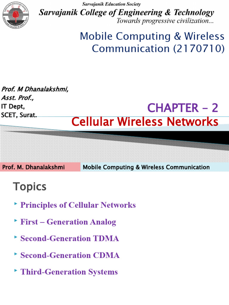 CHapter 2_Cellular Wireless Networks | PDF | Cellular Network | Radio