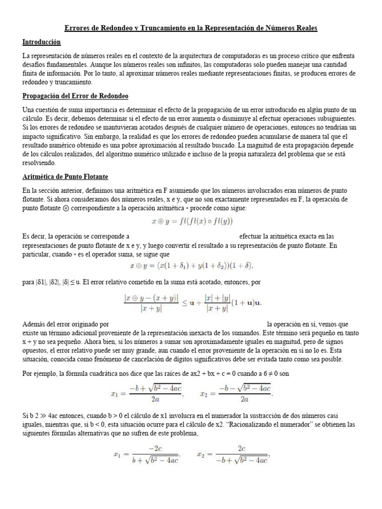 Errores de Redondeo y Truncamiento | PDF | Número Real | Análisis numérico