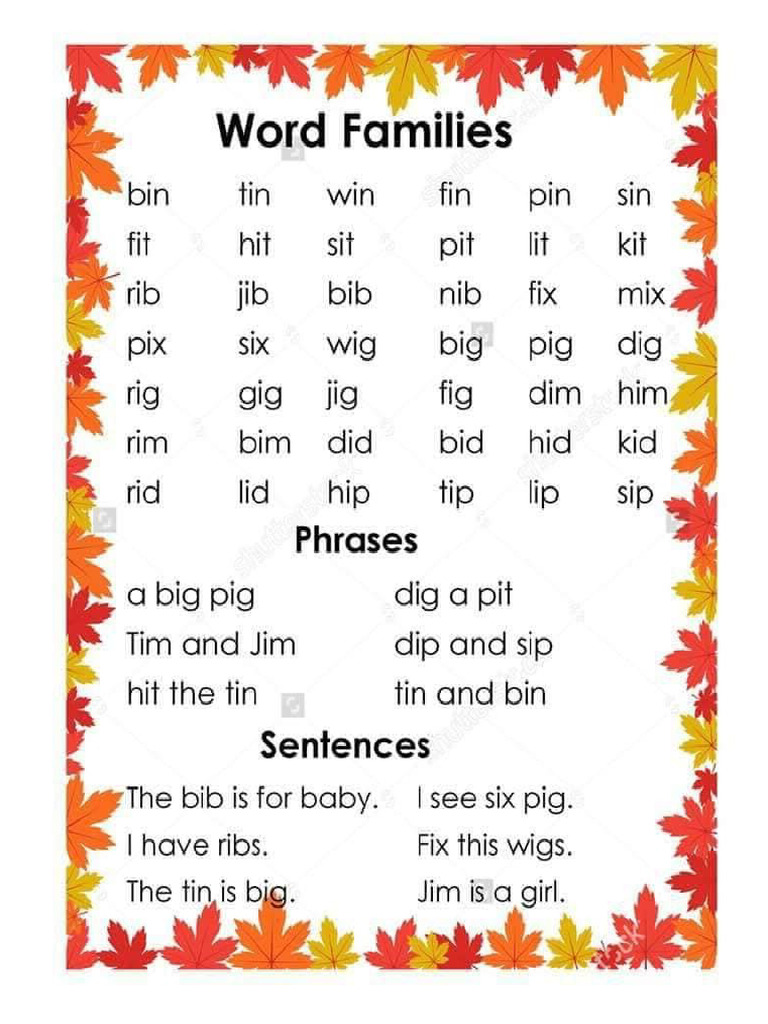 Word Families | PDF