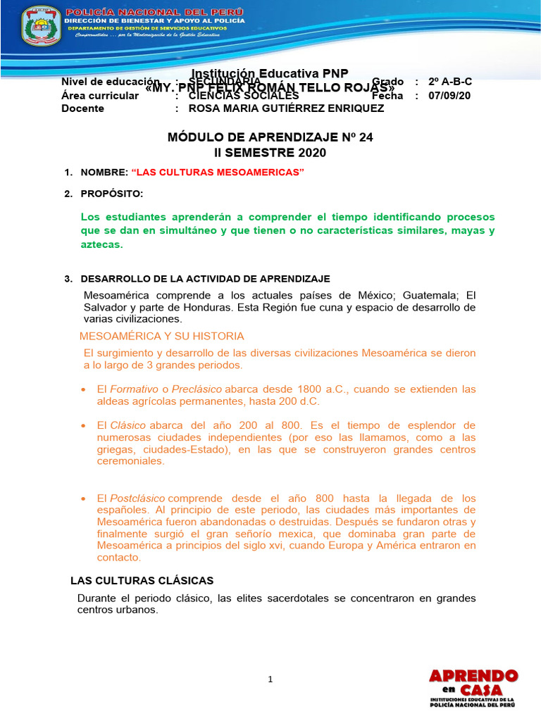 MÓDULO 24 II - SEM - CCSS 2do Hecho RR | PDF | Mesoamérica | Civilización maya