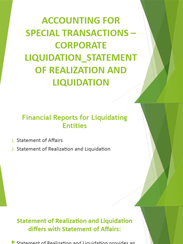 ACCOUNTING for SPECIAL TRANSACTIONS_Corporate Liquidation Statement of ...