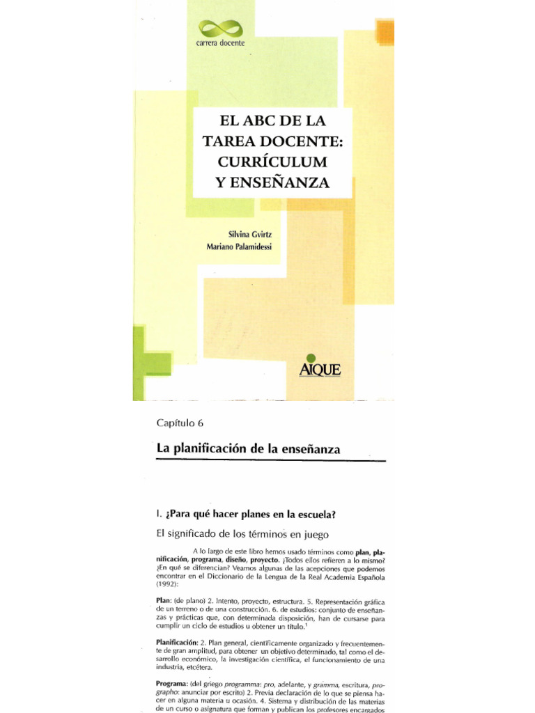 Gvirtz S. y Palamidessi M. El ABC de La Tarea Docente | PDF