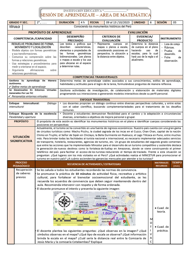 UNIDAD 6 - SESIÓN - SEM 5 - MAT 2° | PDF | Geometría | Aprendizaje