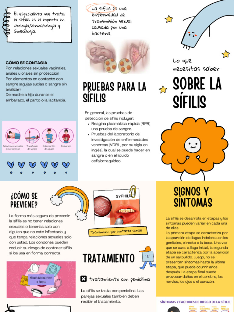 Folleto Sifilis Pdf Infección Transmitida Sexualmente Microbiología