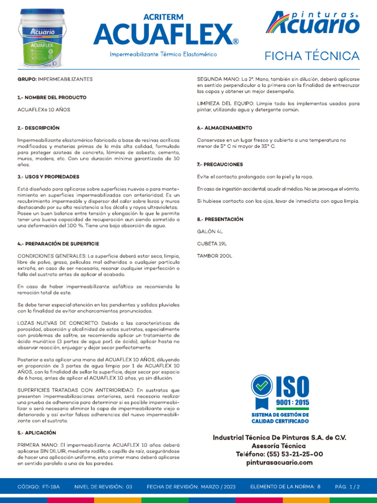 FT Acuaflex Iso V.2 | PDF
