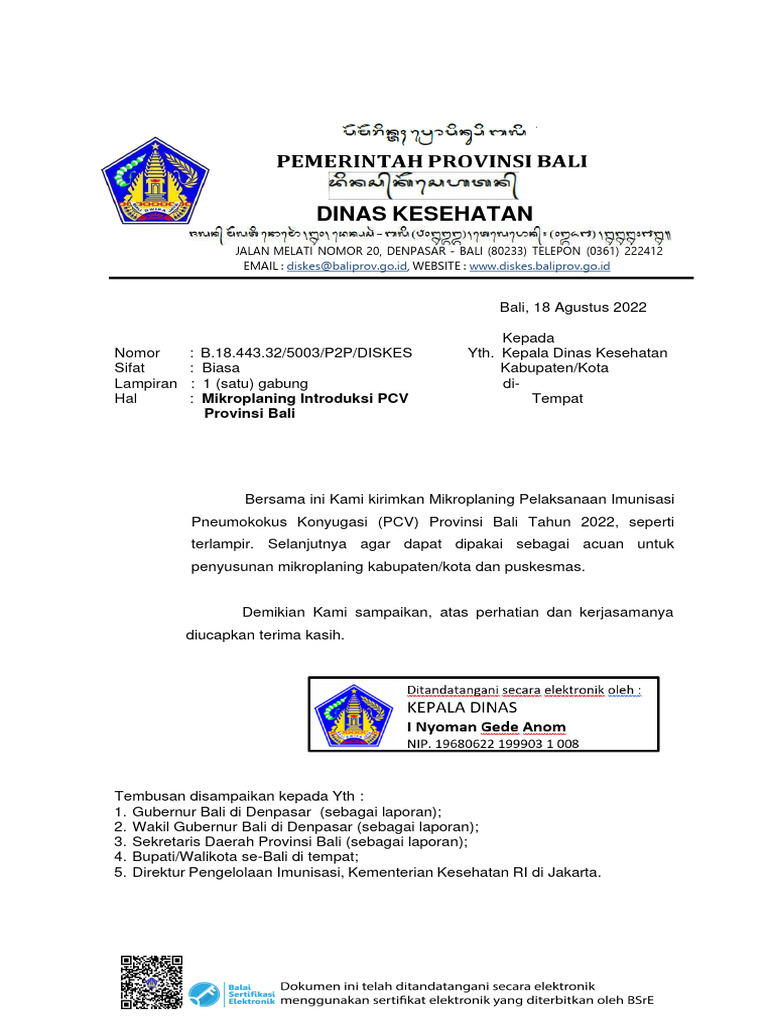 Ttd Mikroplaning Pcv Provinsi Bali | PDF