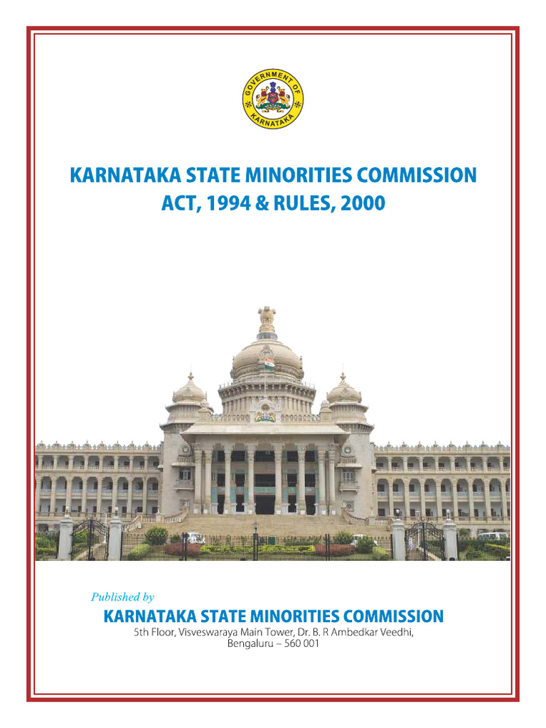 Karnataka State Minorities Commission Act 1994 and Rules 2000 | PDF ...