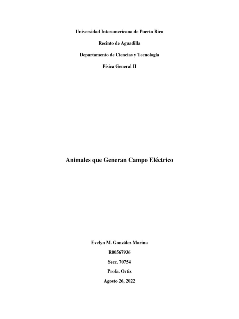 Asig 1 Physics II | PDF | Pescado | Electricidad