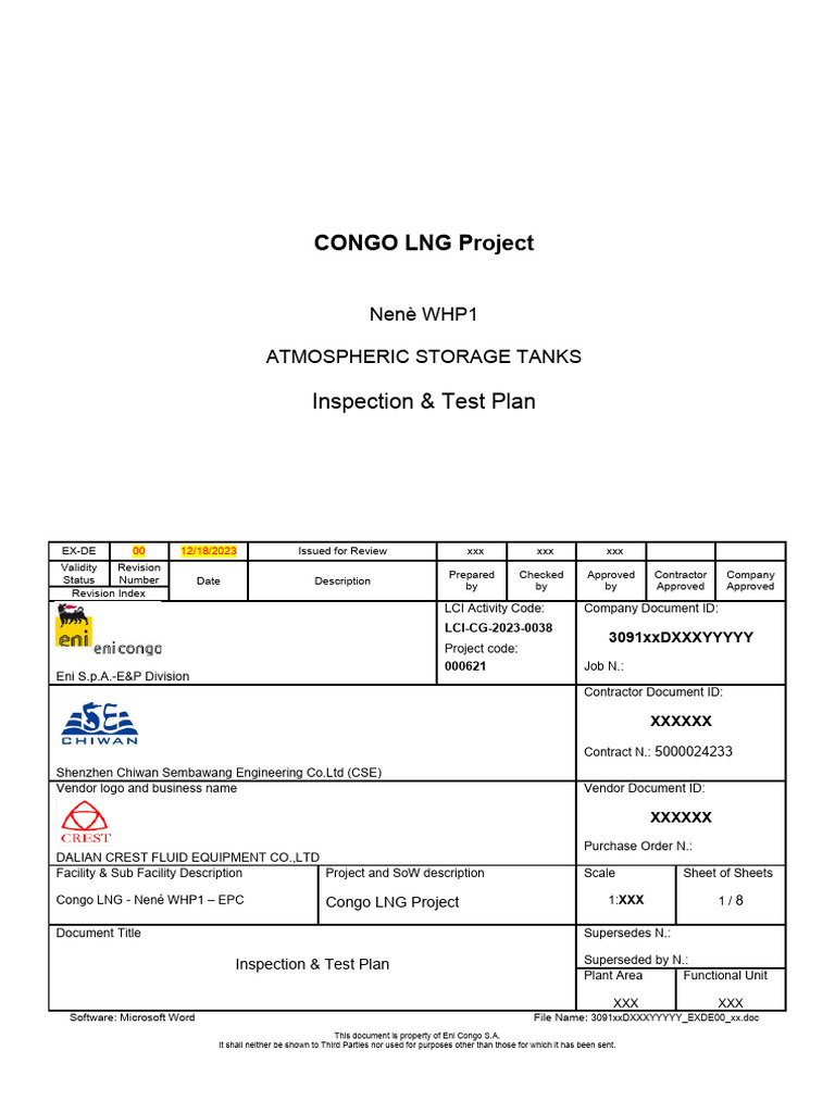 Inspection & Test Plan Template | PDF | Specification (Technical ...
