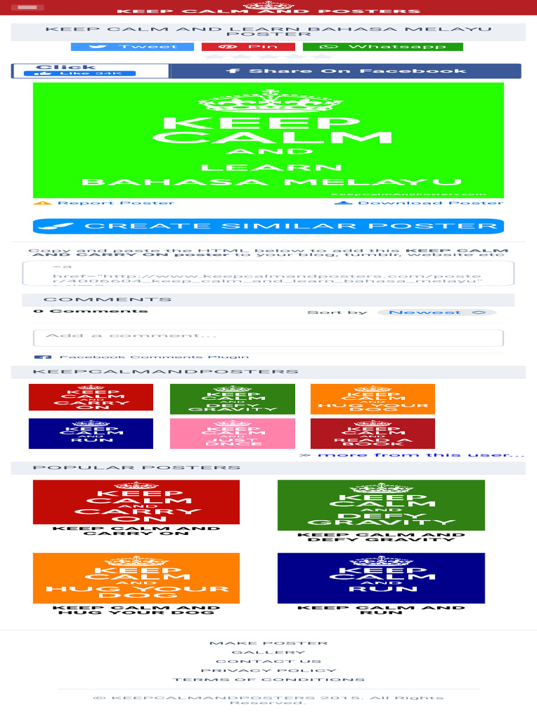 KEEP CALM AND LEARN BAHASA MELAYU - Keep Calm and Posters Generator, Maker For Free ...