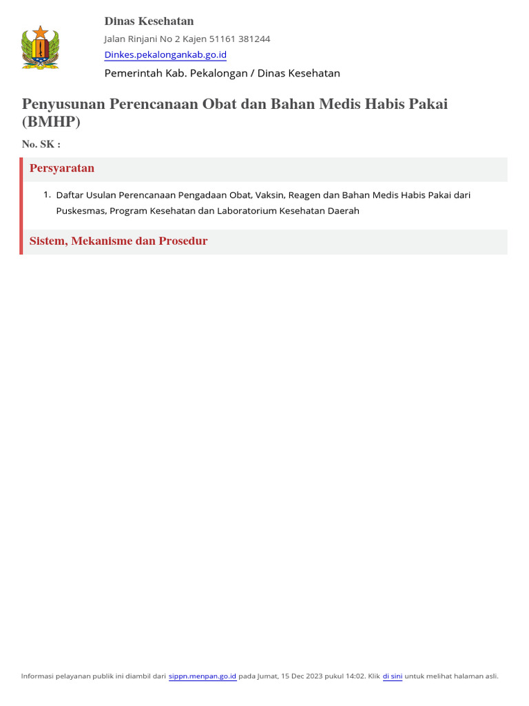 Unduh Standar Pelayanan - Penyusunan Perencanaan Obat Dan Bahan Medis ...