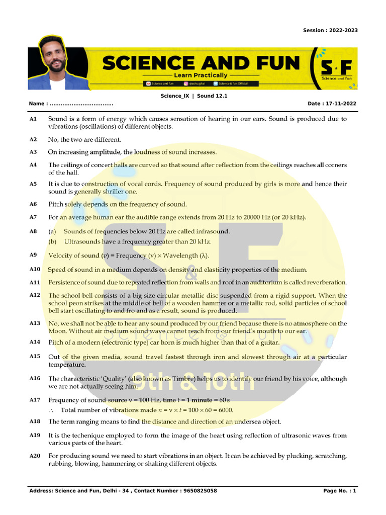 Science & Fun Online Class Notes | PDF