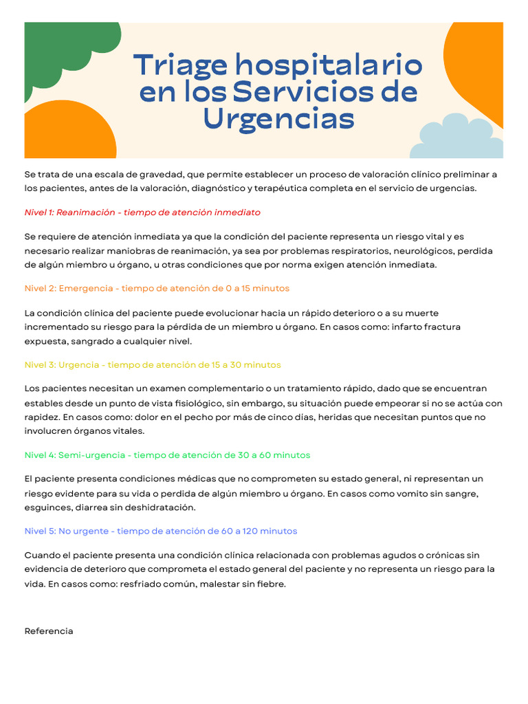 Triage hospitalario en urgencias | PDF
