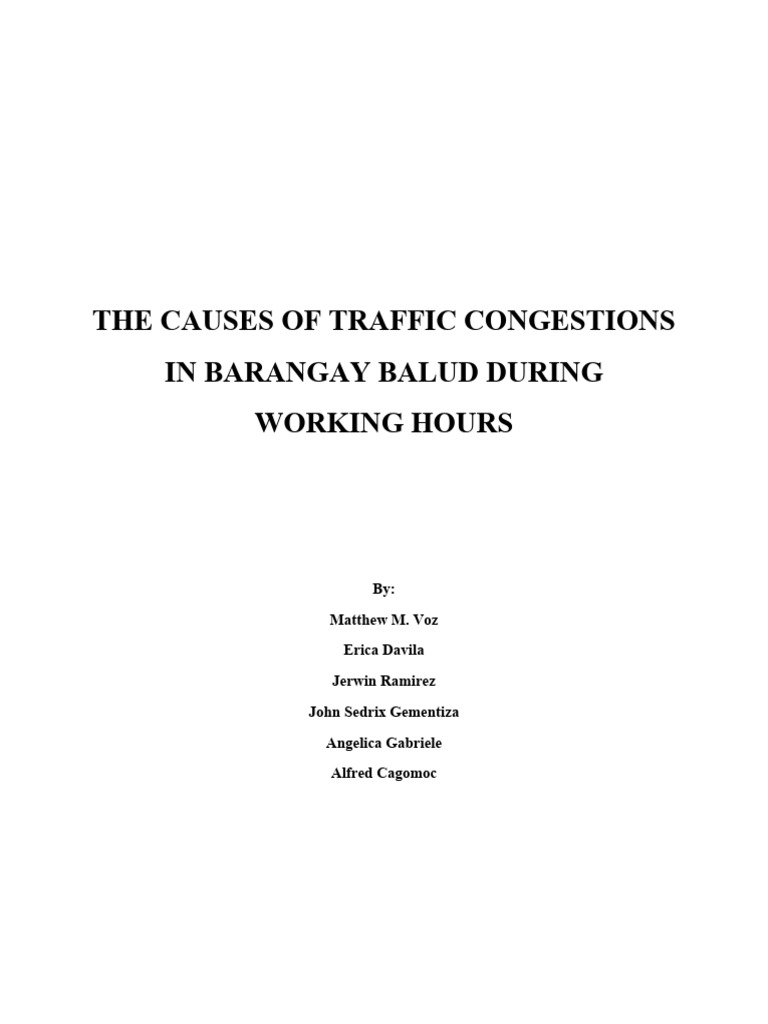 Causes of Traffic Congestion in the Philippines | PDF | Traffic ...