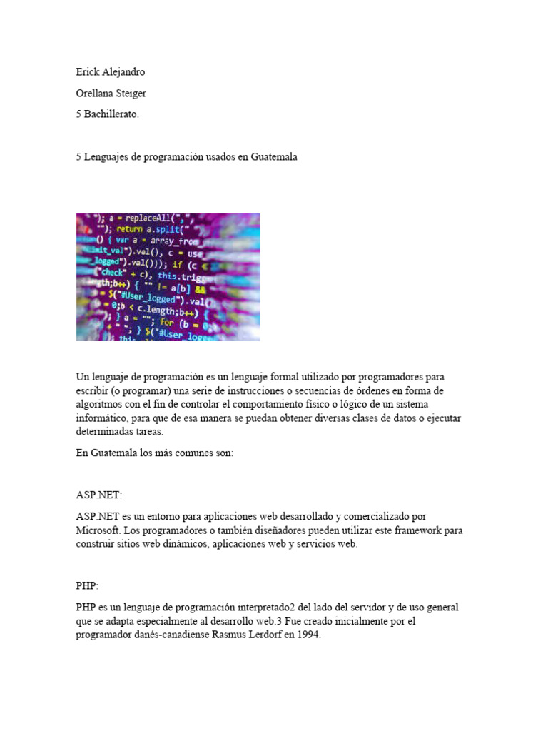 Erick Alejandro LENGUAJE 1 | PDF