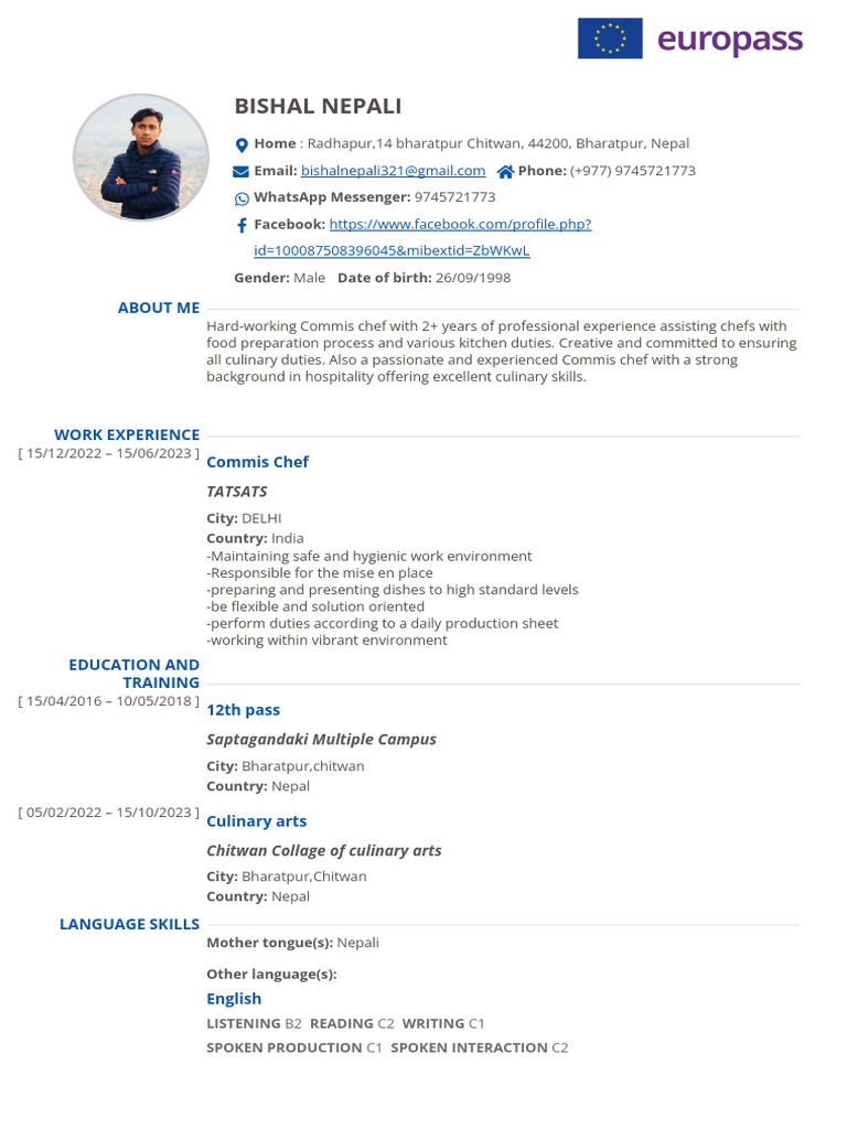 Bishal Nepali | PDF | Chef