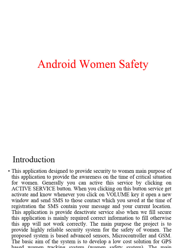Android Women Safety | PDF | Android (Operating System) | Application Software