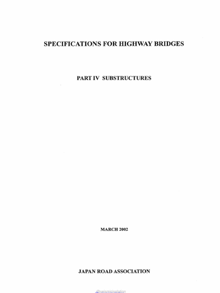 Specifications For Highway Bridges Part 4 Substructures Ver 2002 | PDF