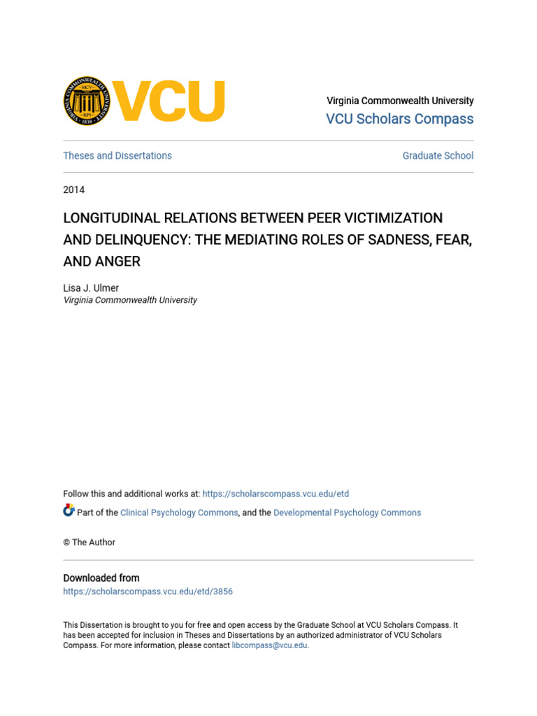 Longitudinal Relations Between Peer Victimization And Delinquency Pdf Juvenile Delinquency