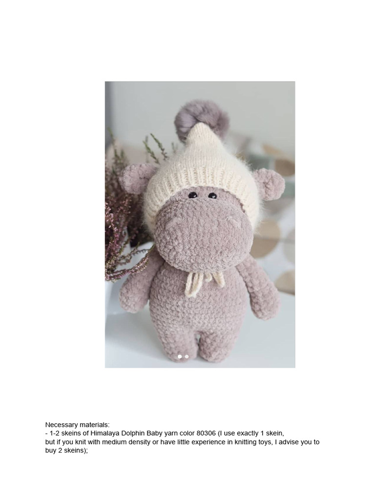 Hippo Pattern | PDF | Knitting | Crochet