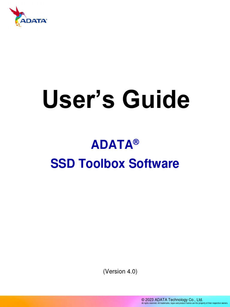 ADATA SSD Toolbox - User Guide - 2024115 | PDF | Computers
