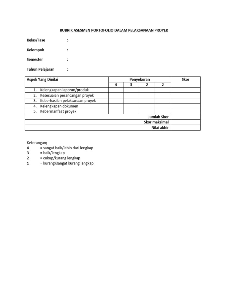 Instrumen Portofolio Proyek | PDF | Karier & Perkembangan | Komputer