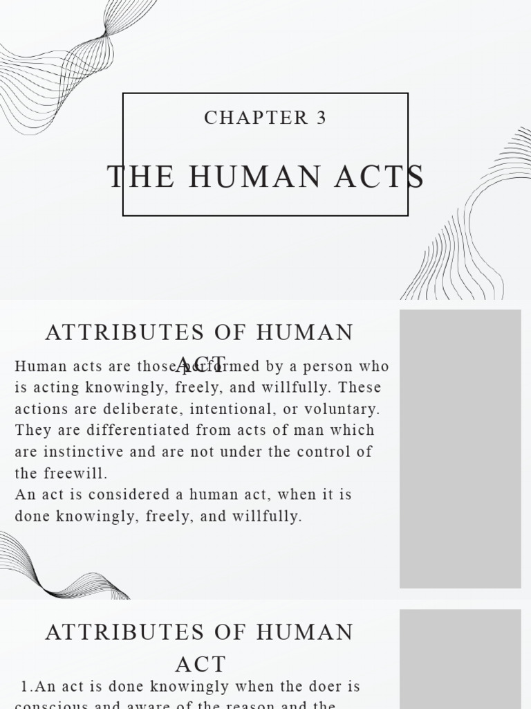 The Human Act Lesson 3 | PDF | Intention | Morality