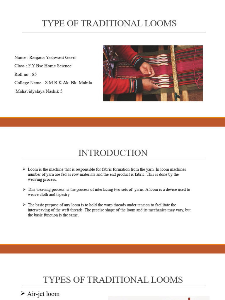 Type of Traditional Looms | PDF | Loom | Weaving
