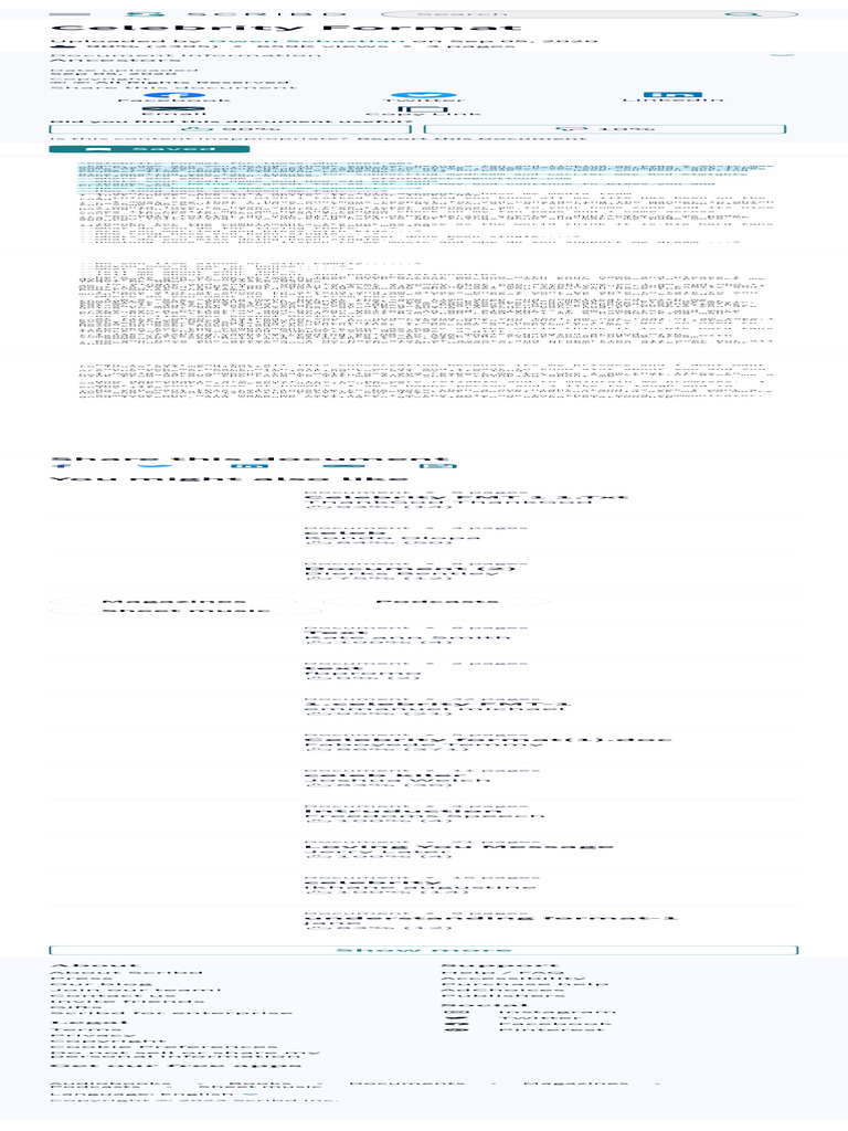 Celebrity Format PDF | PDF