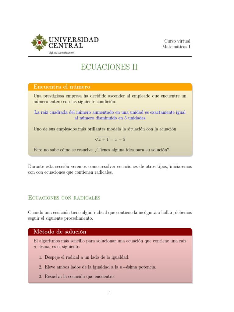 Otros Tipos de Ecuaciones | PDF | Ecuaciones | Raíz cuadrada