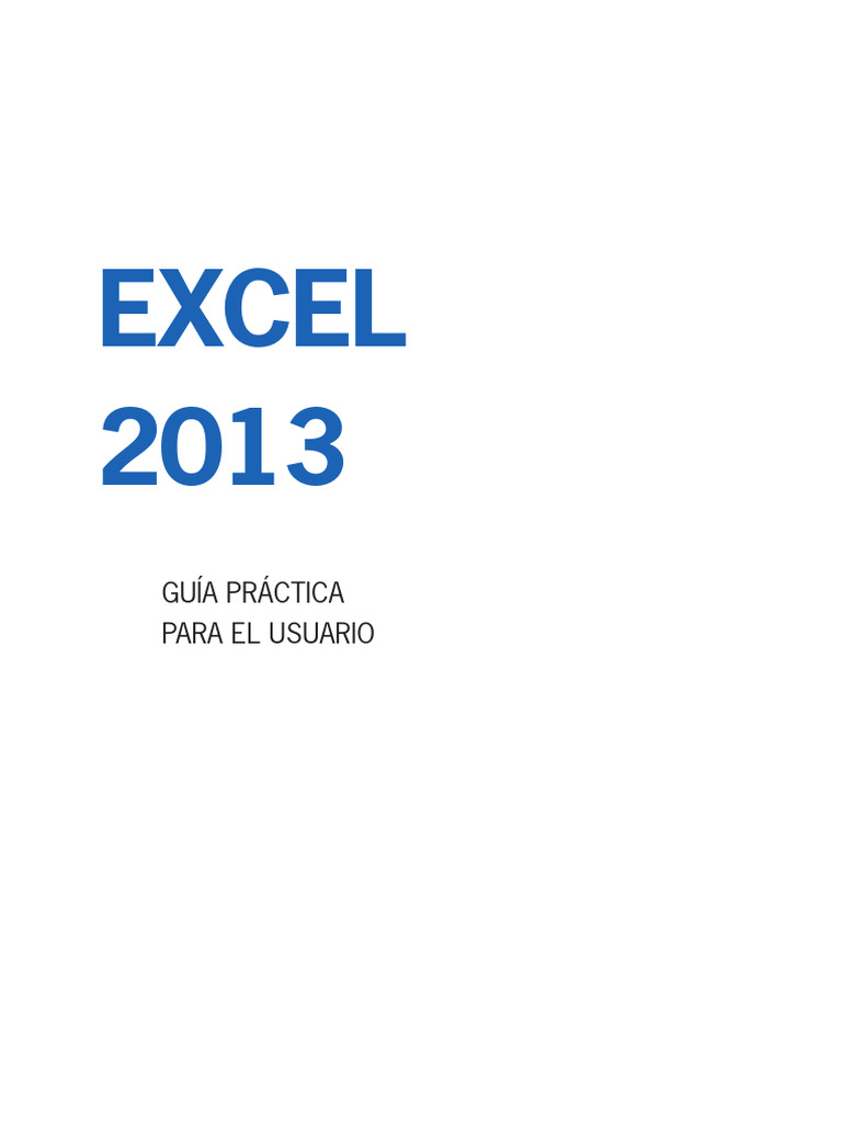 Manual Excel 2013 Basico | PDF | Microsoft Excel | Hoja de cálculo