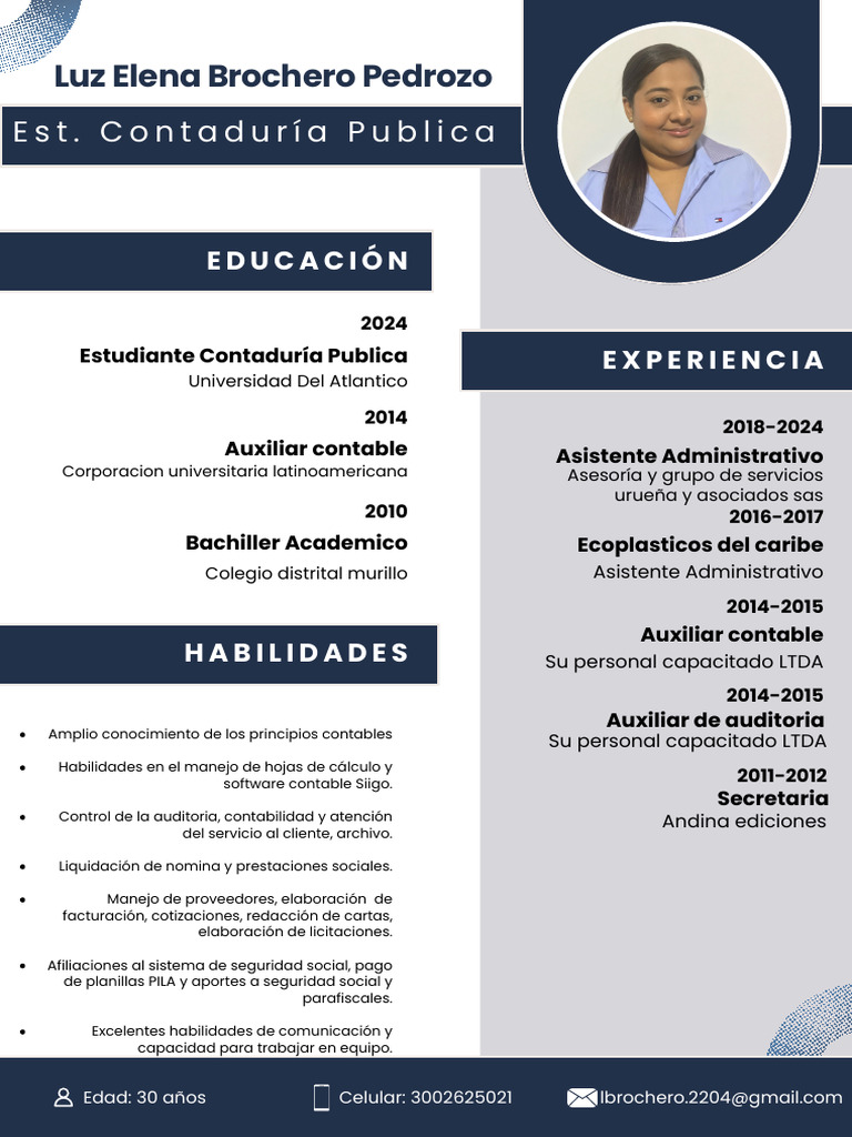 Curriculum Contador Público Formal Azul | PDF | Contador | Contabilidad