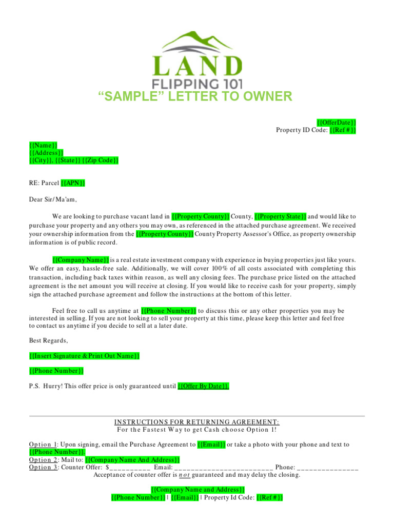 2 Page Blind Offer Letter Sample v3 | PDF | Deed | Sales