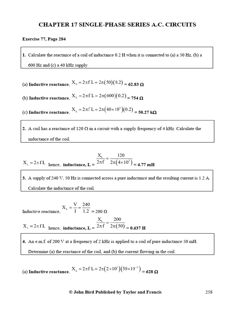 ECT&T 7th Ed Chap 17 Sols | PDF | Electrical Impedance | Capacitor