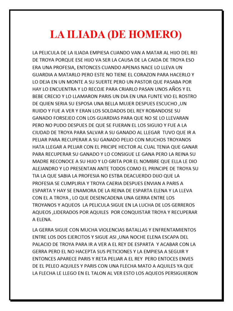 LA ILIADA | PDF | París (mitología) | Ilíada