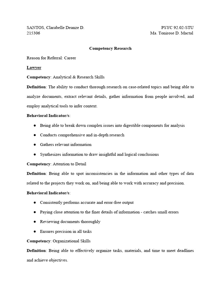 Competency Research | PDF | Information | Negotiation