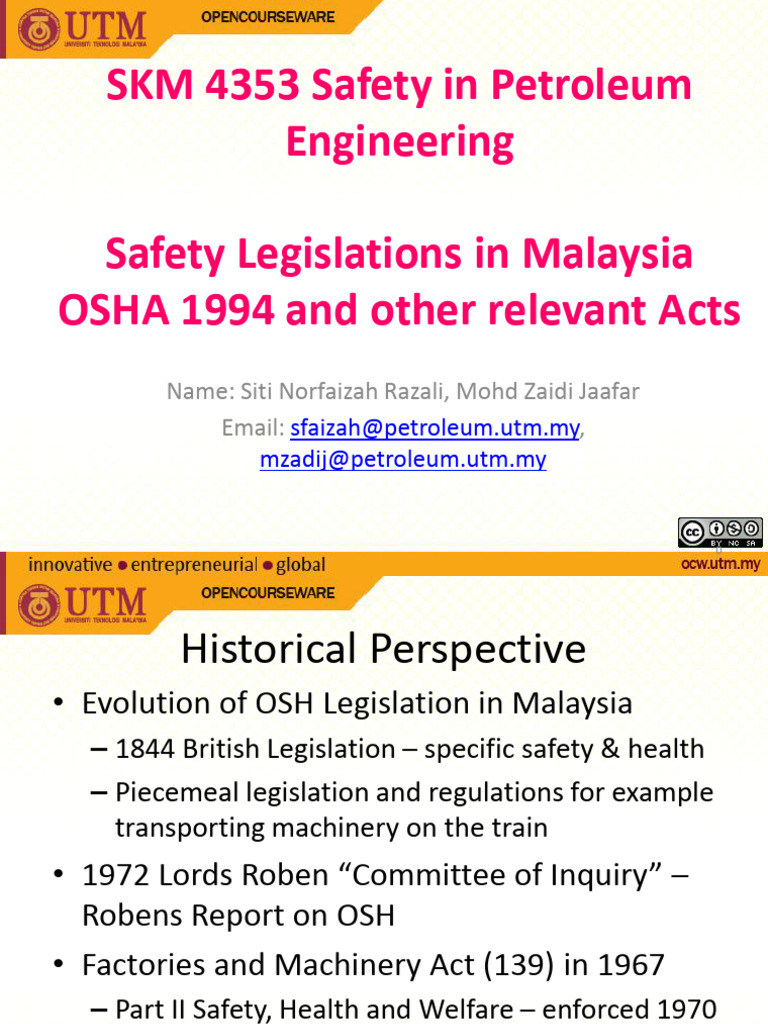 Chapter 2 Safety Legislations | PDF
