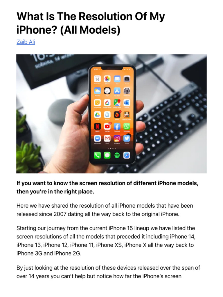 What Is The Resolution of My Iphone? (All Models) PDF | PDF | I Phone ...