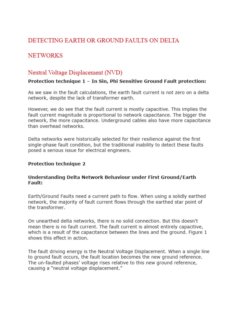 Detecting Earth or Ground Faults On Delta Networks | PDF ...