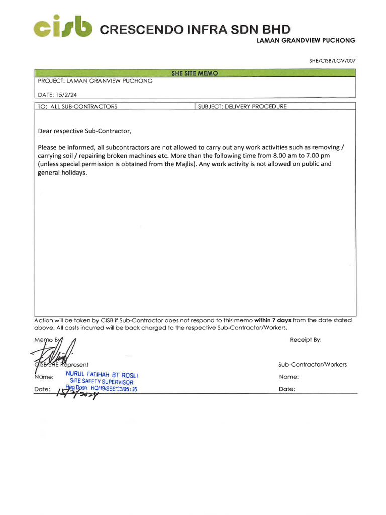 Cisb She Memo 007 | PDF