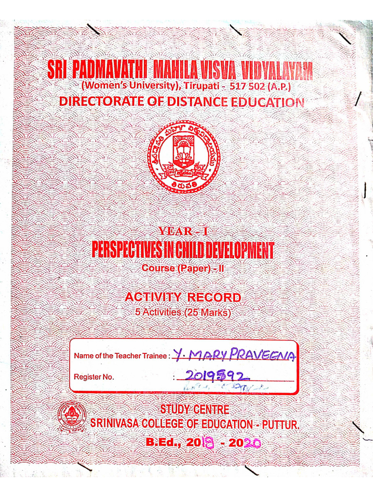 Perspective On Child Development EM | PDF