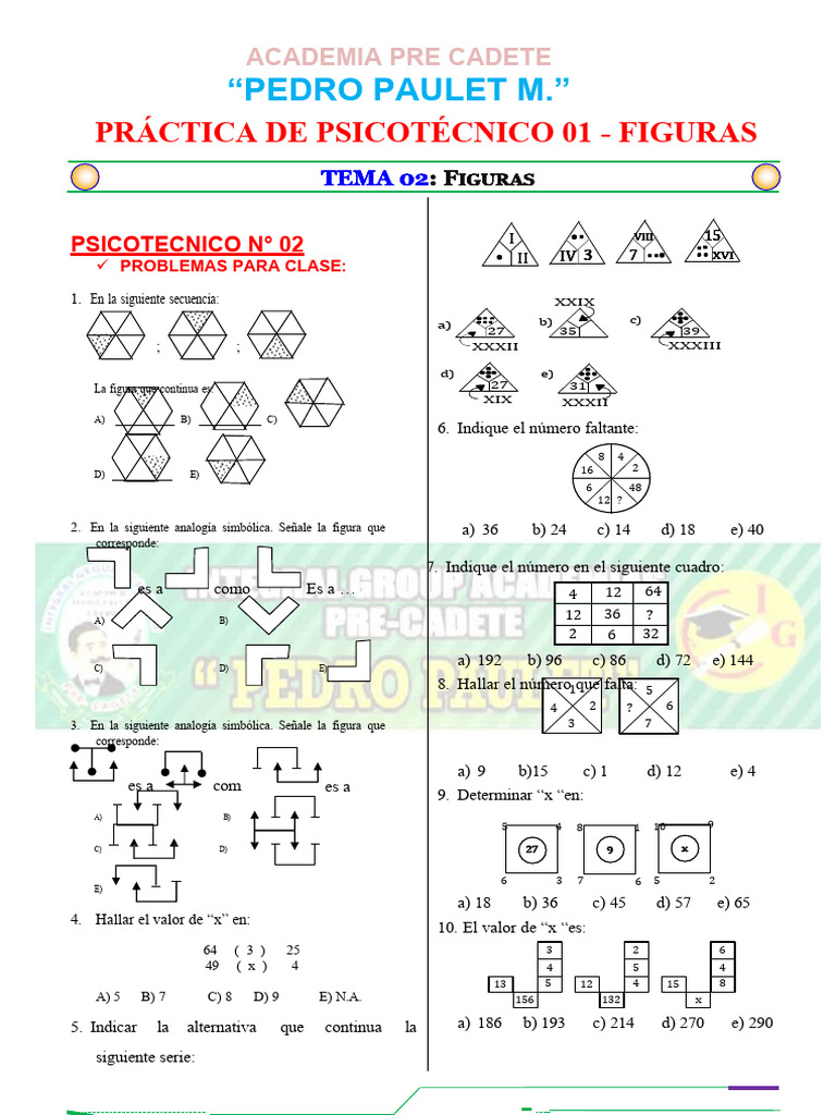 PRÁCTICA N° 01 PSICOTECNICO | PDF