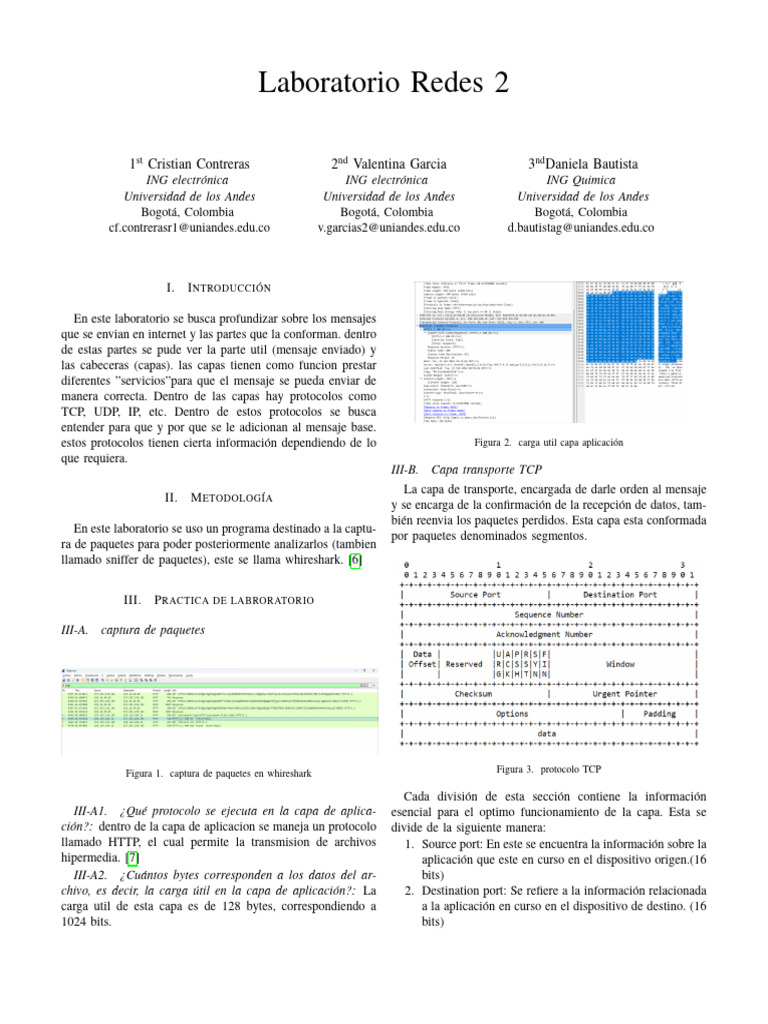 Lab 2 Redes | PDF | Protocolo de Control de Transmisión | Poco
