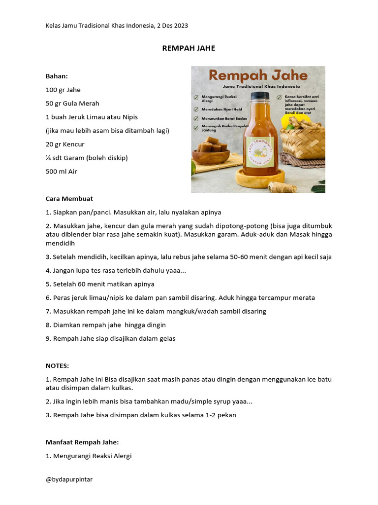 Rempah Jahe | PDF