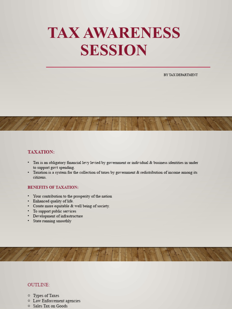 Tax Awareness Session | PDF | Taxes | Value Added Tax