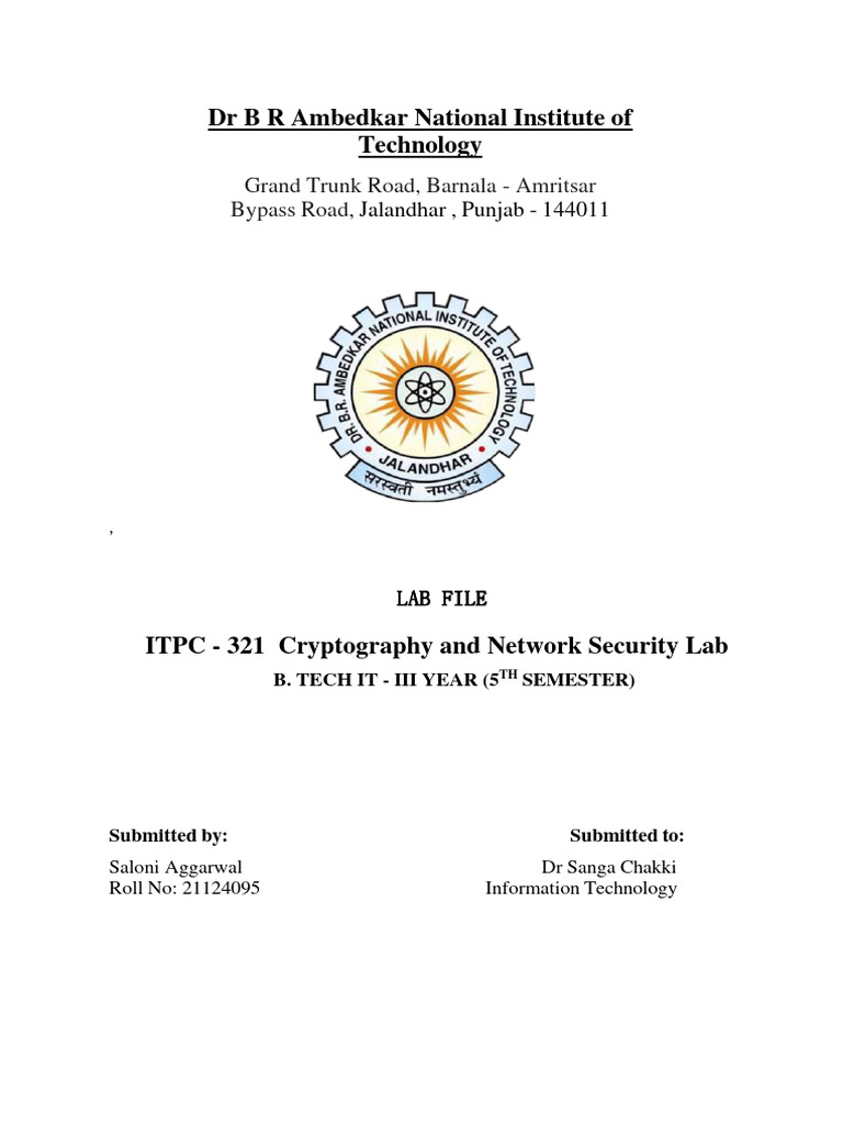 Cryptography Lab Techniques | PDF | Namespace | Security