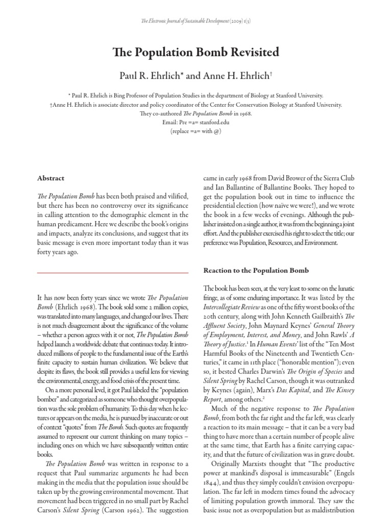 The Population Bomb Revisited | PDF