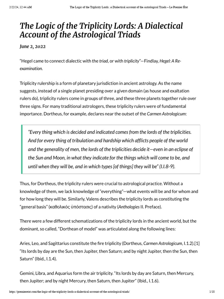 Astrological Triplicity Lords Guide | PDF | Planets In Astrology ...