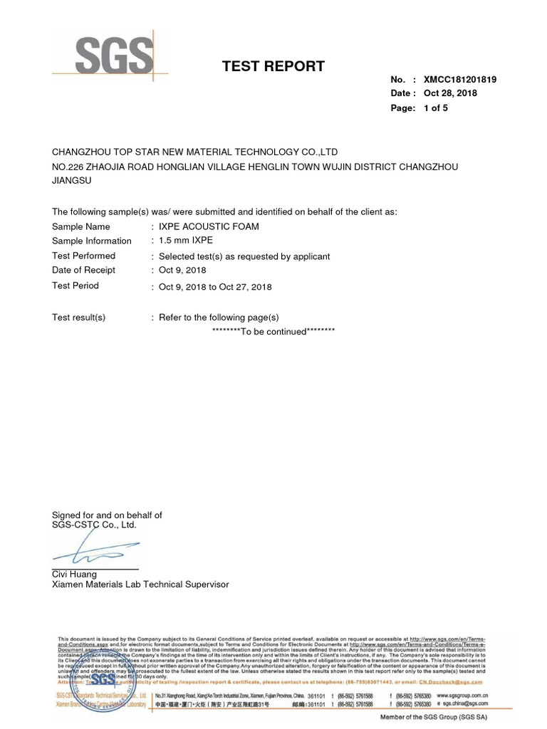 IIC Test Report For 1.5mm IXPE PDF | Download Free PDF | Building ...