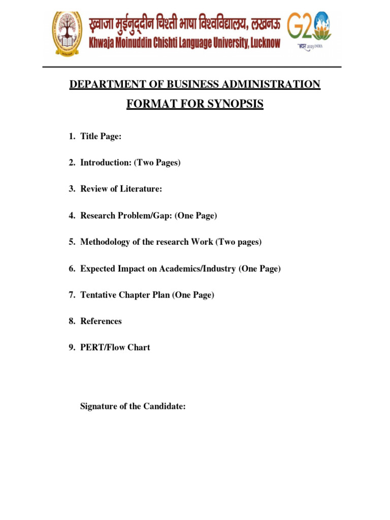 Final Format of Synopsis KMCLU-1 | PDF | Citation | Information Science
